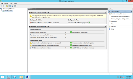 Remote Desktop Gateway on the Windows Server 2012 R2