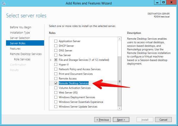 Remote Desktop Gateway on the Windows Server 2012 R2