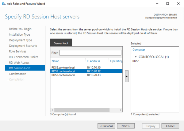 Installing Remote Desktop Services 2016