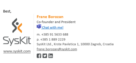 Microsoft Teams Chat with in Outlook signature - LemonBits